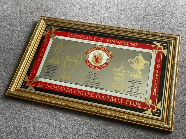MANCHESTER UNITED FC Vintage 22”x14” Football Commemorative MIRROR 1980 ...
