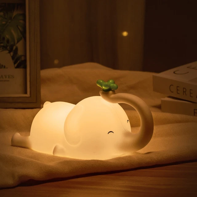 CHILDREN&S SILICONE NIGHT Lights Elephant Nursery Night Lights Kawaii £ ...