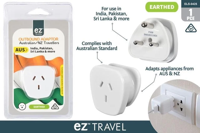 AUS TO INDIA-PAKISTAN Travel Adaptor $12.99 - PicClick AU
