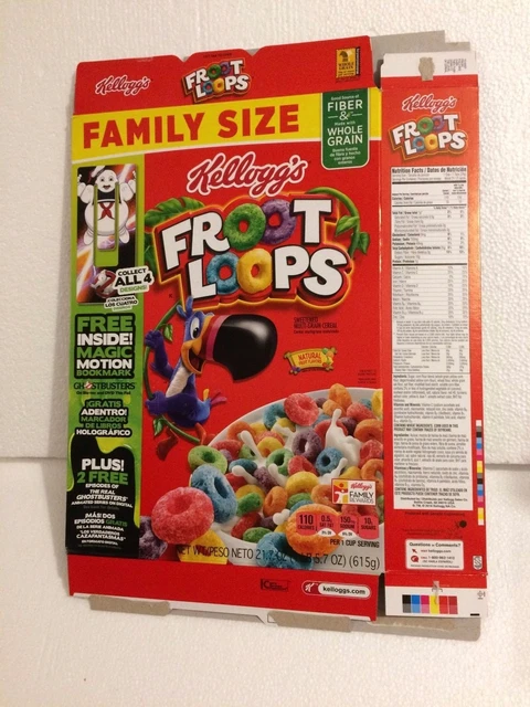 2016 KELLOGG'S FROOT Loops EMPTY Cereal Box GHOSTBUSTERS Flat £4.68 ...