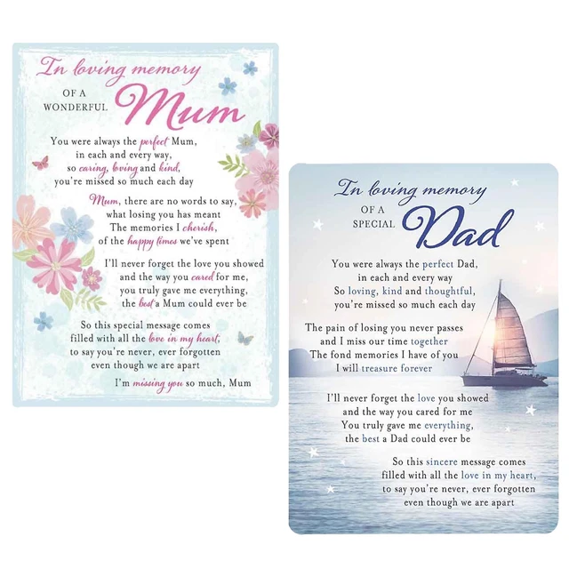 IN LOVING MEMORY Open Graveside Memorial Card - Mum or Dad £2.79 ...