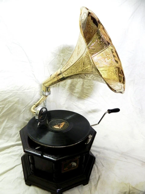 ANTIQUE REPRODUCTION OCTAGONAL Shape Phonograph / Gramophone $224.00 ...