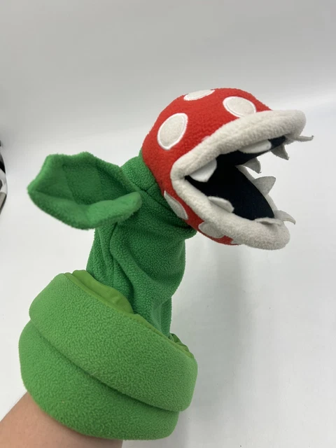 SUPER MARIO BROS Piranha Plant Hand Puppet 12" Plush Nintendo Uncute ...