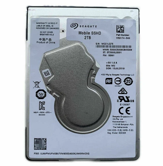 2TB SEAGATE FIRECUDA SSHD 2.5" SATA Solid State Hybrid Drive ...