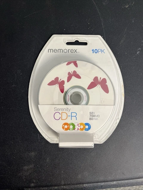 2007 MEMOREX CD-R Discs 10-Pack 52X 700MB 80 min Yellow Circles Design ...