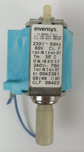 POMPE EAU POMPE Invensys CP.04.116.0 60w 240v Machine Café Nespresso ...