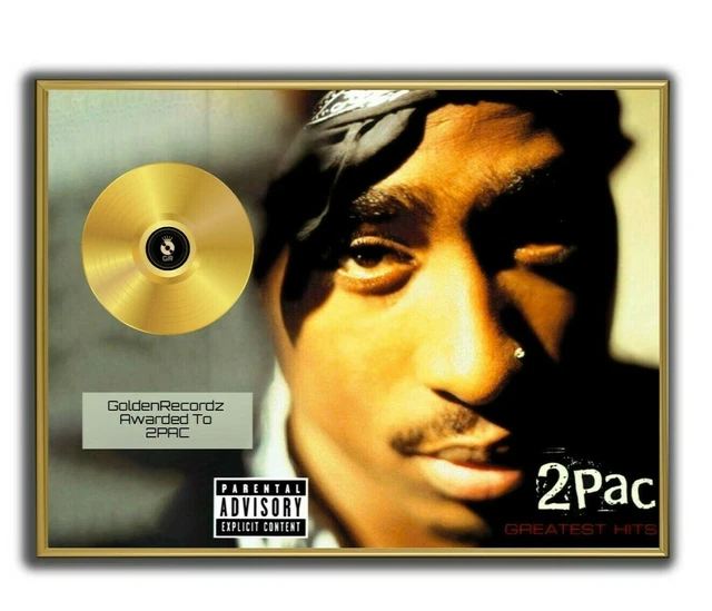 POSTER TUPAC, 2PAC Greatest Hits CD ORO/PLATINO, Poster incorniciato ...