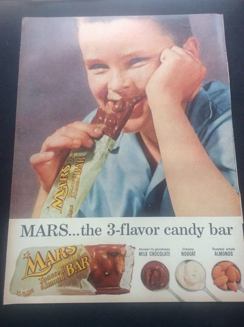 VINTAGE ORIGINAL 50S Magazine Advert Advertising Mars Chocolate Candy ...
