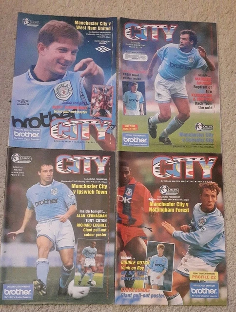 20 MANCHESTER CITY Home football Programmes. 1992/93 - 94/95 £8.65 ...