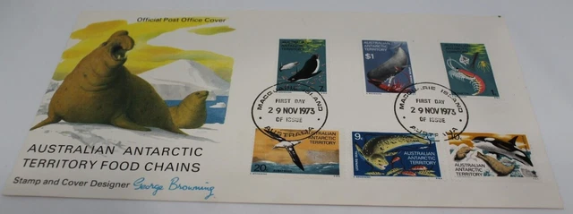 1973 AAT ANTARCTIC Food Chains Definitives Macquarie Isl Base Cancel ...