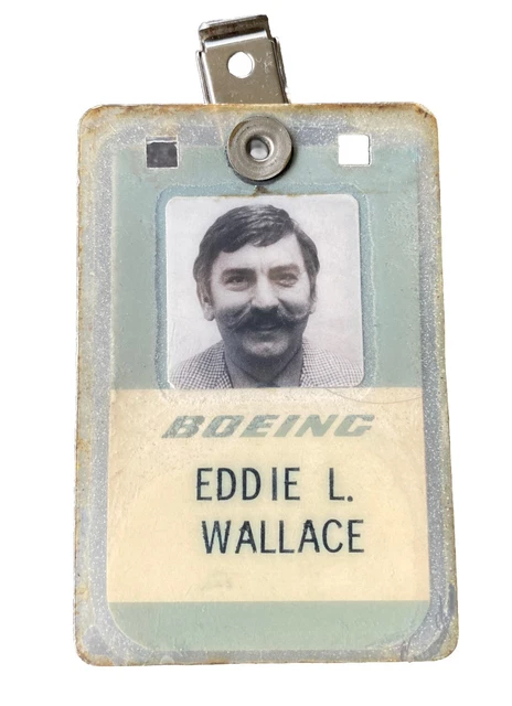 VINTAGE BOEING AIRPLANE Company Employee ID Clip On Badge Pin Pass Key ...