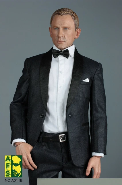 AFS 1/6 BLACK British Royal Agent Suit Clothes A014B Fit 12'' Male ...