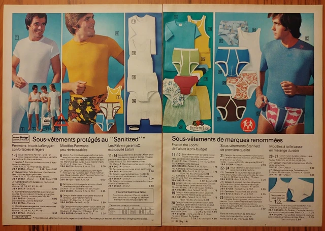 1976 VINTAGE PAPER PRINT AD 2-pg men's underwear shirt drawers briefs ...