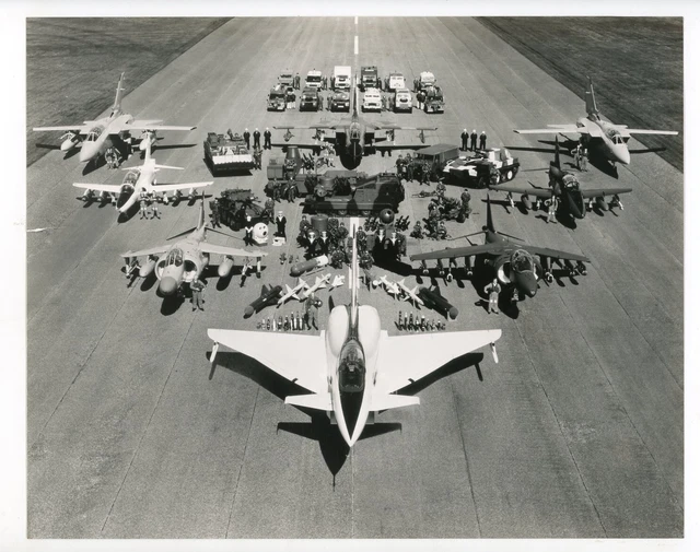 PHOTOGRAPH OF BRITISH Aerospace Aircraft Line-Up EFA Tornado Hawk ...