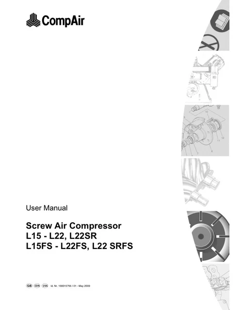 COMPAIR L22 COMPRESSOR OPERATING AND SERVICE MANUAL ***PDF sent via ...