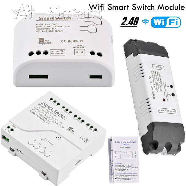 SMART REMOTE CONTROL Wireless WiFi Switch Relay Module 1/2/4CH DC7-32 ...