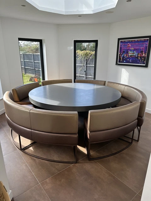 EXTRA LARGE CIRCULAR dining table with benches - Custom buit Krion 10 ...