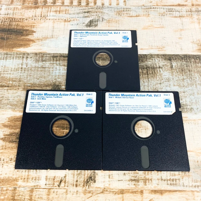 THUNDER MOUNTAIN ACTION PAK VOL 1 (Commodore 64) 5.25" Disks - 10 Games ...