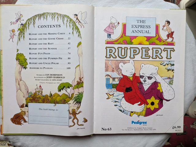 RUPERT THE BEAR Annual 1998 - No 63- Unclipped and no writing. John ...