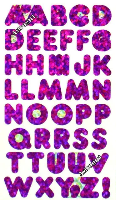 ~ SPARKLE PURPLE Alphabet Uppercase ABC Words Hambly Studio Glitter ...