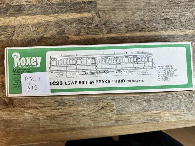 ROXEY MODELS 4MM Scale 4C23 LSWR 56ft lav BRAKE THIRD ) SR Diag 126 Kit ...