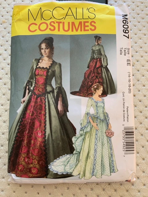 MCCALLS SEWING PATTERN M6097 Misses Victorian Costumes Size EE (14-16 ...