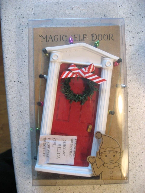 NEW MUDPIE MAGIC Elf Entry Door Poem on Back Christmas Lights on Sides ...