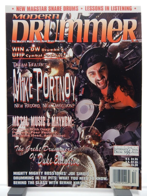 MODERN DRUMMER MAGAZINE 1997 December MIKE PORTNOY ELLINGTON NO LABEL ...
