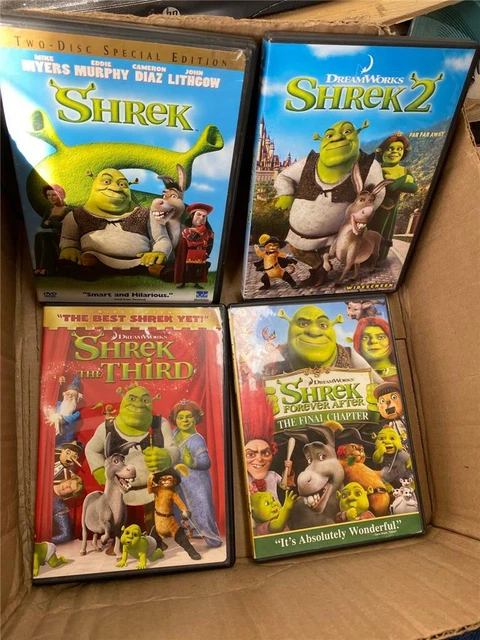 LOT DE 3 DVD Shrek Shrek 2, shrek le troisième, pour toujours après le ...