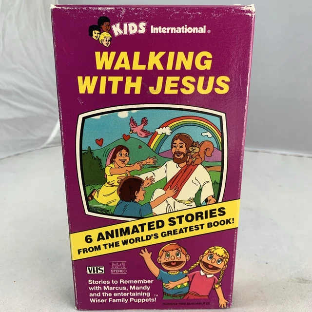 WALKING WITH JESUS Animated VHS Tape Kids International 6 Bible Stories ...