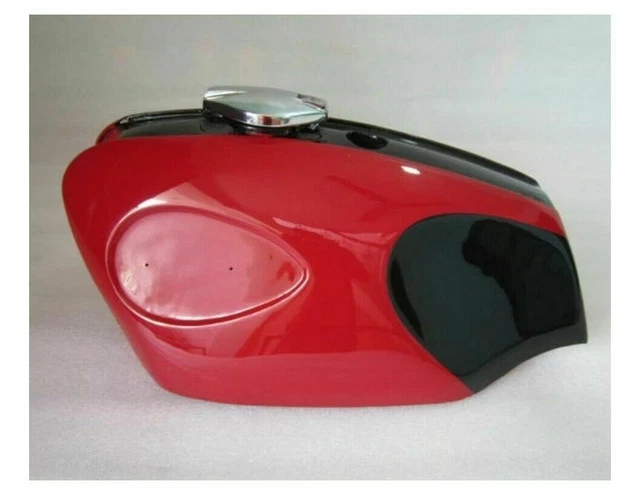 BSA B25 B44 Starfire Red And Black Painted Steel Fuel Petrol Tank With ...