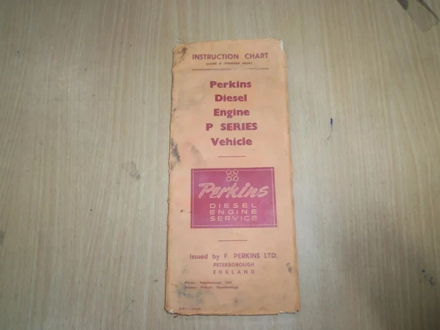 PERKINS DIESEL P Series Engine Instruction Chart $15.00 - PicClick AU