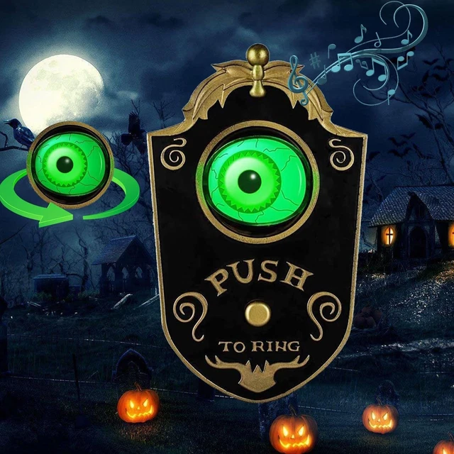 ( HAUNTED EYE Black) Halloween Doorbell Decoration Haunted Doorbell ...