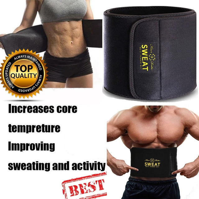 WAIST TRIMMER BELT Sweat Wrap Tummy Stomach Weight Loss Fat Burner ...