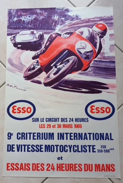 Affiche Originale Essai 24 Heures Du Mans 1968 Poster Test 24h00 Du