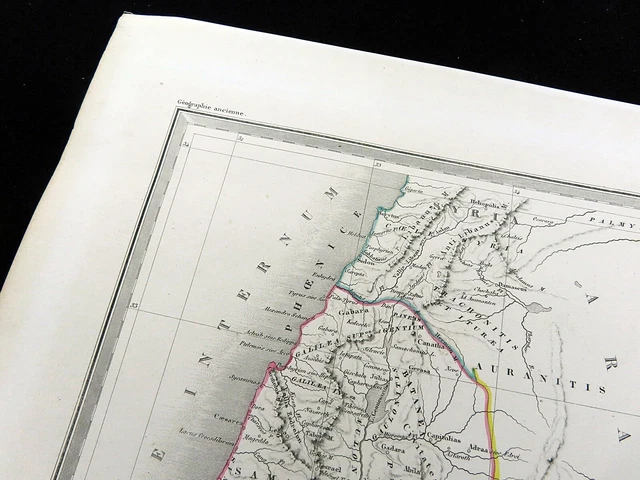 ANTIQUE MAP OF Ancient Israel Roman Occupation Palestine Twelve Tribes ...
