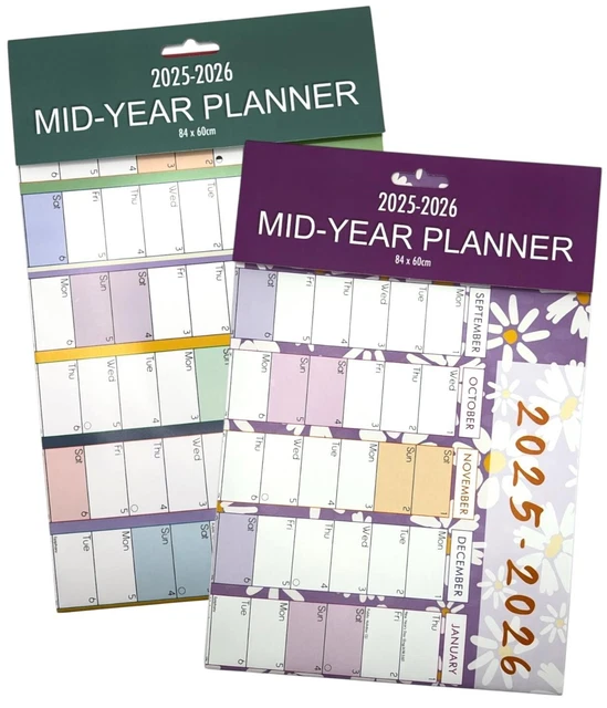 2025-2026 LARGE ACADEMIC Mid Year Wall Planner Calendar A1 Size 840 x ...