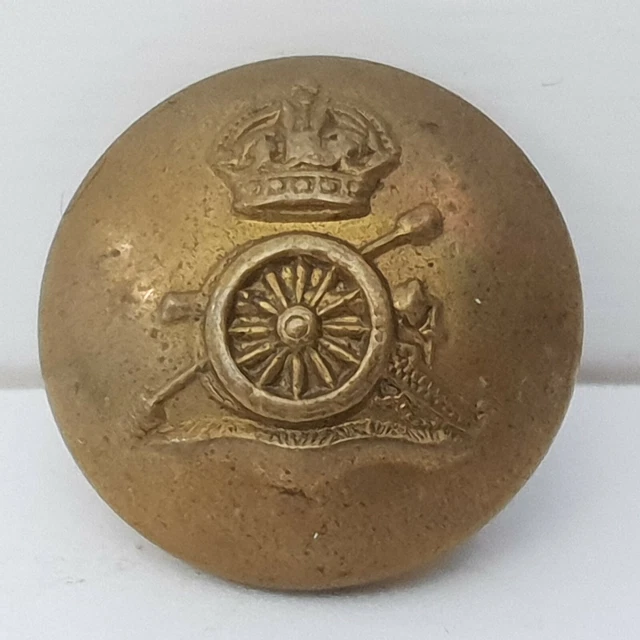 KINGS CROWN ROYAL Artillery 19mm brass button WW2 Stamp buttons LTD EUR ...