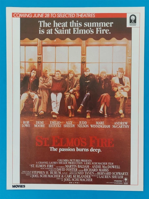 ST. ELMO'S FIRE - Rob Lowe Demi Moore - E Estevez - Original 1985 Movie ...