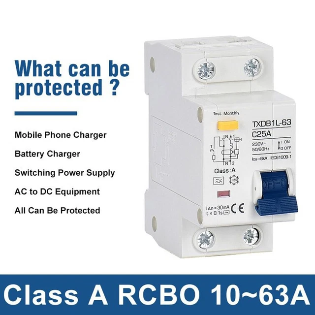 POWERFUL MCB RCCB RCD Type AAC RCBO DPNL Residual Current Breaker 32A ...
