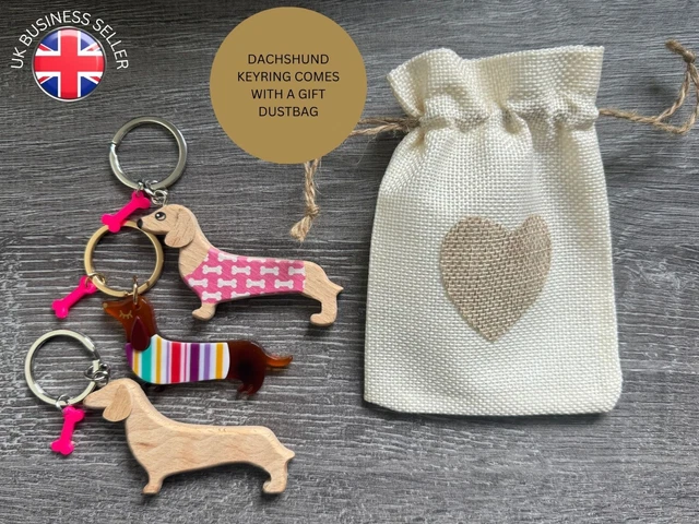 DACHSHUND SAUSAGE DOG Daxi Keyring with free giftbag £4.99 - PicClick UK