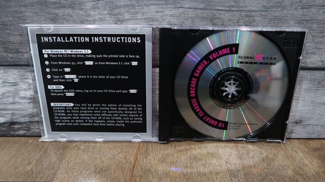 TOP 10 GREAT Classic Arcade Games Global Star Software (PC CD-ROM 1996 ...