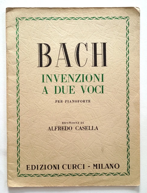 BACH INVENZIONI A Due Voci Alfredo Casella Spartito Music Sheet Vintage ...