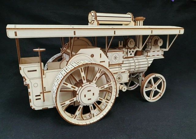 LASER CUT WOODEN Showman/Farm Traction Engine 3D Model/Puzzle Kit £68. ...