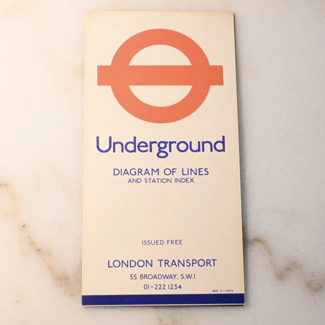 LONDON UNDERGROUND TUBE Map No.2 1975 (Ref 9.75/2910M/1,000M) £12.00 ...