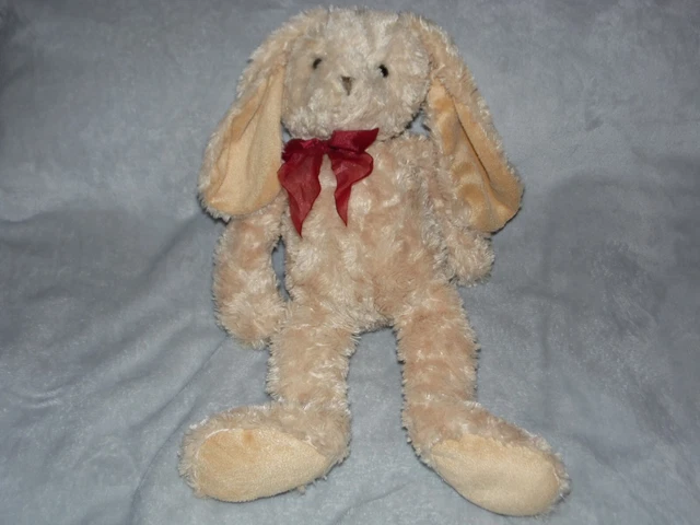 WILKO BUNNY SOFT toy cream rabbit red ribbon £14.95 - PicClick UK