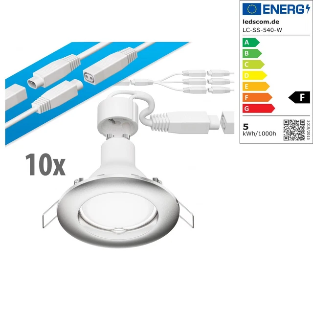 LED FOCO EMPOTRABLE en el techo DEX crómico mate GU48,88W cada 450lm ...