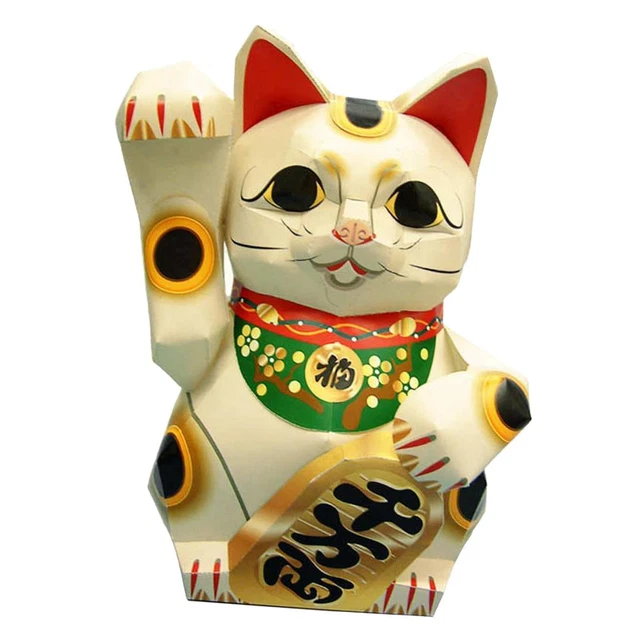 3D PAPER MODEL Lucky Cat Papercraft Puzzle Fortune Cats Collections DIY ...