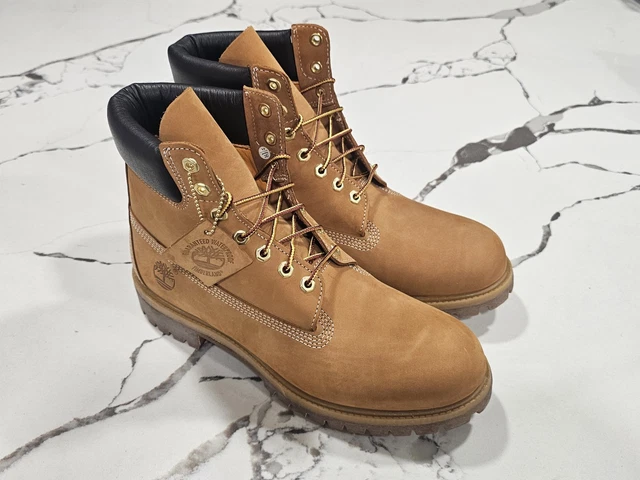 TIMBERLAND PREMIUM 6& Waterproof Boots Wheat Nubuck Size 10.5 US Men's ...