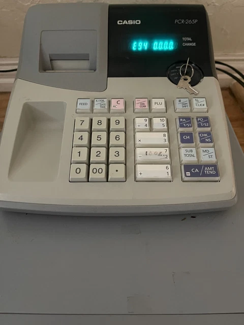 CASIO PCR-265P ELECTRONIC Cash Register With Key, Money Drawer (Tested ...